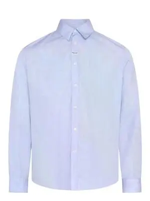 Martine Rose Vertical Stripe Logo Patch Shirt - Blue