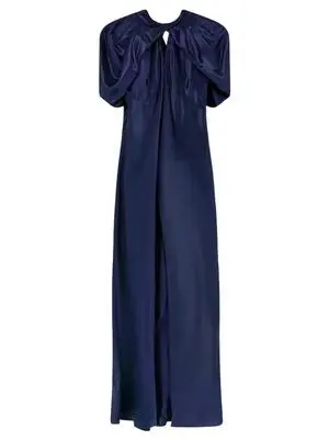 Alberta Ferretti Draped Back-tie Maxi Dress - Blue