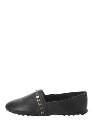 FERRAGAMO Chain-strap Leather Ballet Flats - Black