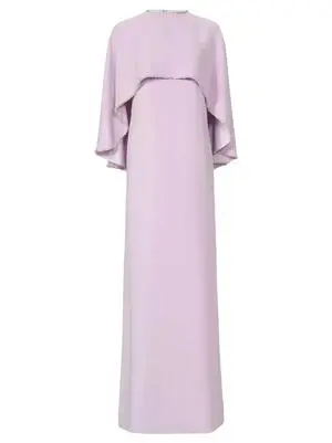 Costarellos Orianna Crystal-embellished Cape-overlay Maxi Dress - Purple