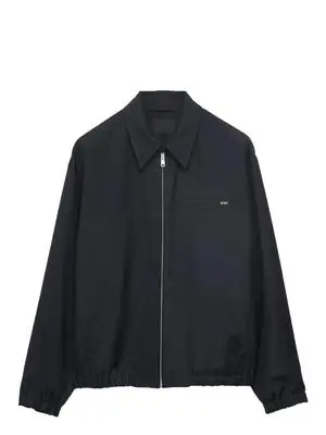 Prada Logo Plaque Zip-up Jacket - Blue