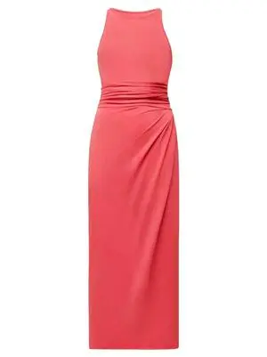 Another Tomorrow Rhubarb Jersey Tie-waist Sarong Dress - Pink