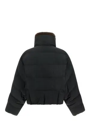 Brunello Cucinelli Monili Detail Cropped Puffer Jacket - Black