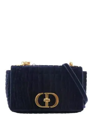 Dior Large Embroidered Velvet Caro Bag - Blue