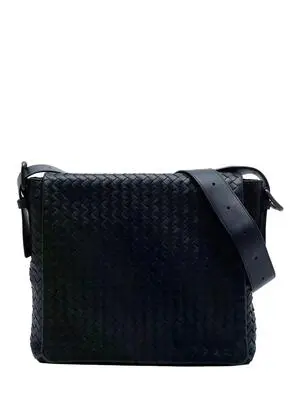 Bottega Veneta 2010 Nappa Intrecciato Crossbody Bag - Blue