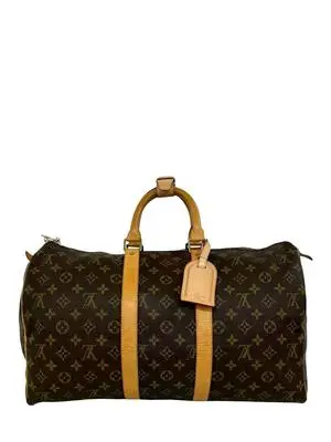 LOUIS VUITTON Monogram Keepall 45 Travel Bag - Brown