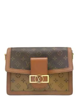 LOUIS VUITTON Monogram Reverse Dauphine Mm Satchel - Brown