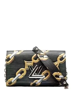 LOUIS VUITTON Epi Chain Flower Twist Wallet On Chain - Black