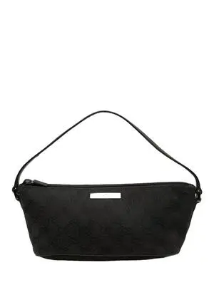 Gucci Gg Canvas Boat Shoulder Bag - Black