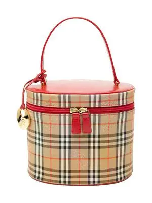Burberry Haymarket Check Canvas Vanity Bag - Red