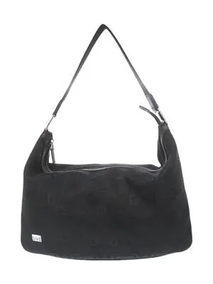 Gucci Horsebit Canvas Shoulder Bag - Black
