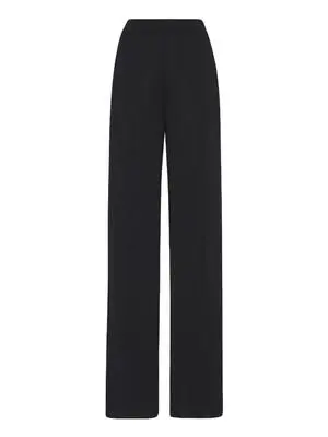 THE ROW High-waisted Wide-leg Trousers - Black