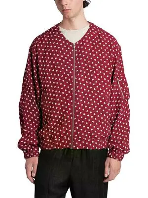 Needles Heart-print Bomber Jacket - Red