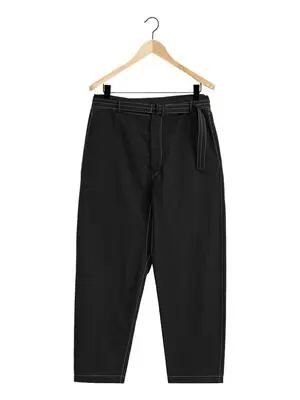 LEMAIRE Belted Cargo Pants With Button Detail - Black
