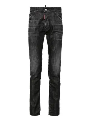 Dsquared2 Logo Patch Straight-leg Jeans - Black