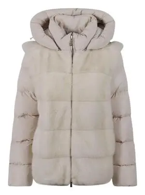 MOORER Morzine-vso Hooded Quilted Jacket - Gray