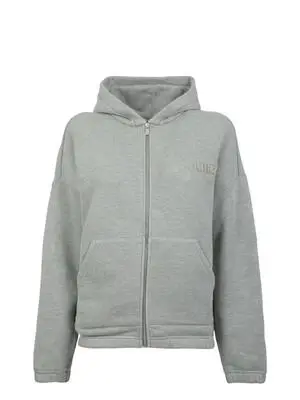 AUTRY Logo-embroidered Zip-up Hoodie - Grey