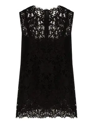 Dolce & Gabbana Sleeveless Lace Top - Black