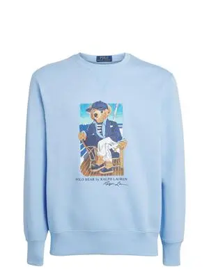 Polo Ralph Lauren Cotton Blend Crewneck Sweatshirt With Graphic Print - Blue