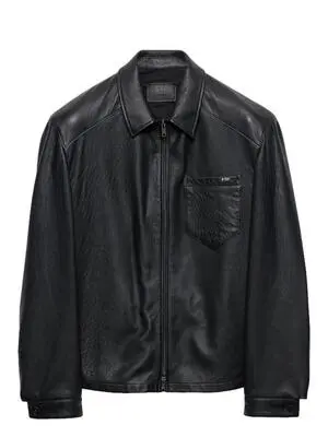 Prada Leather Zip-up Jacket - Black