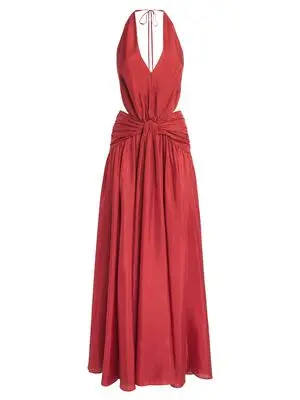 Zimmermann Silk Indra Maxi Dress - Red