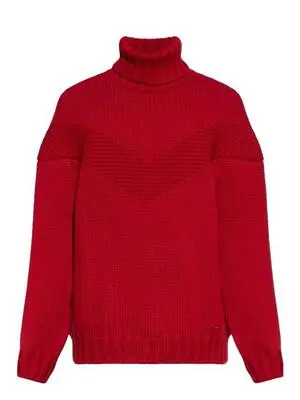 Dsquared2 Roll-neck Chevron-knit Sweater - Red