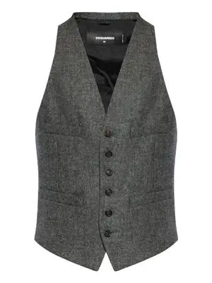 Dsquared2 Button-up Waistcoat - Black
