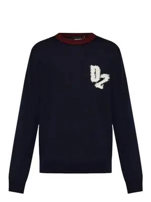 Dsquared2 College Logo-patch Wool Sweater - Black