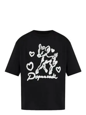 Dsquared2 Graphic Printed Crewneck T-shirt - Black