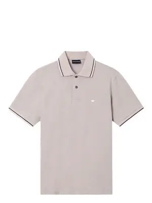 Emporio Armani Button Detailed Short-sleeved Polo Shirt - Grey
