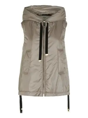 Max Mara Greengo Hooded Sleeveless Jacket - Beige