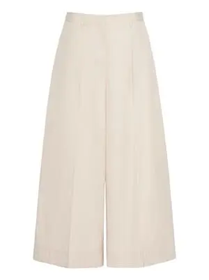Max Mara Cotton Poplin Trousers - Beige Beige