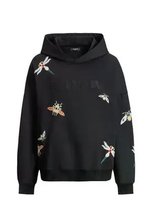 Balmain Embroidered Insect Hoodie - Black