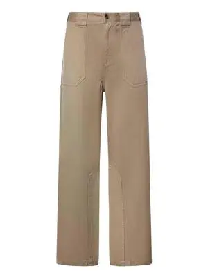 Loewe Logo Patch Straight-leg Trousers - Brown