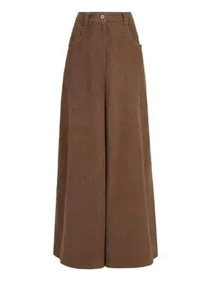 Brunello Cucinelli Corduroy Wide-leg Trousers - Brown