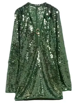 Oseree Marilyn Sequin Mini Dress - Green