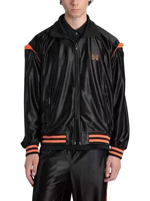 Needles Zip-up Bomber Jacket With Butterfly Embroidery - Black