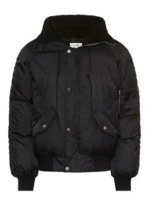 MAISON MARGIELA Hooded Nylon Bomber Jacket - Black