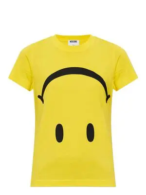 Moschino X Smiley Printed Cotton T-shirt - Yellow