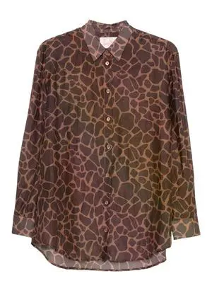 MC2 SAINT BARTH MC2 Saint Barth Brigitte Giraffe Print Shirt Brown