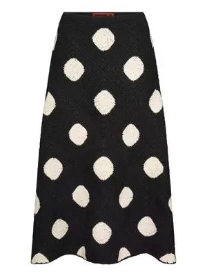 SIMONMILLER Zorah Crochet Midi Skirt - Black