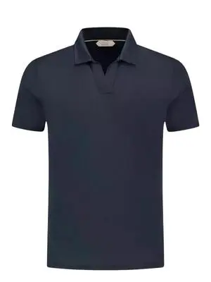 AURELIEN Buttonless Cotton T-shirt - Blue