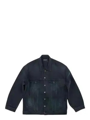 Balenciaga Icon Logo-print Denim Jacket - Grey