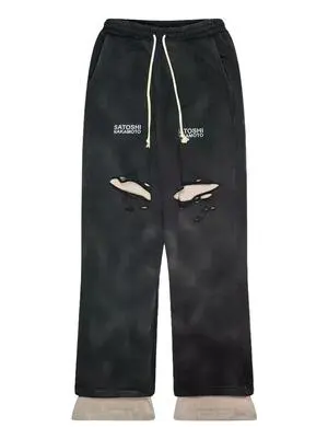 SATOSHI NAKAMOTO Holy Ghost Layered Track Pants Black