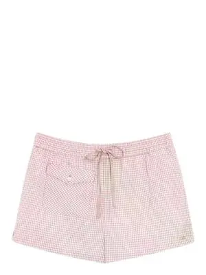 Valentino Garavani Gingham Check Cotton Shorts - Pink
