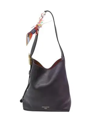 LOUIS VUITTON Grained Leather Shoulder Bag - Black