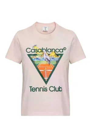 Casablanca Tennis Club Graphic Print T-shirt - Pink