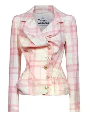 VIVIENNE WESTWOOD Asymmetric Tartan Jacket - Pink