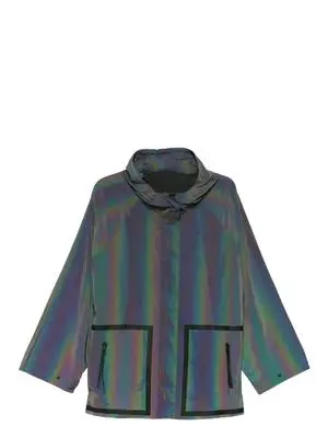 OSKLEN Iridescent Zip-up Hooded Jacket - Blue