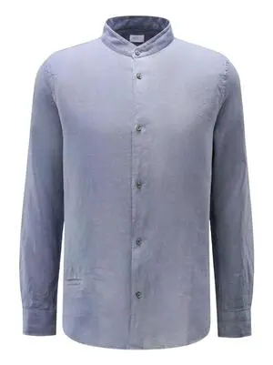 04651 / A TRIP IN A BAG Mandarin-collar Long-sleeve Shirt - Blue